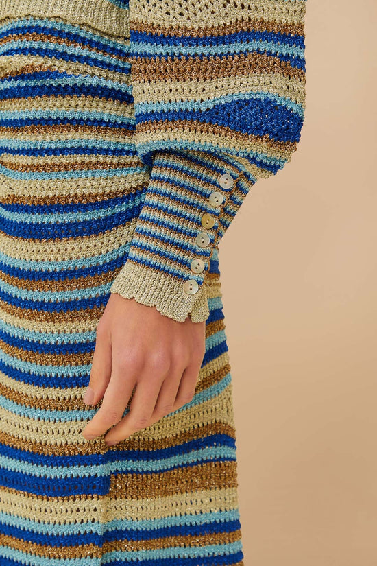 Blue Mixed Waves Knit Blouse – FARM Rio