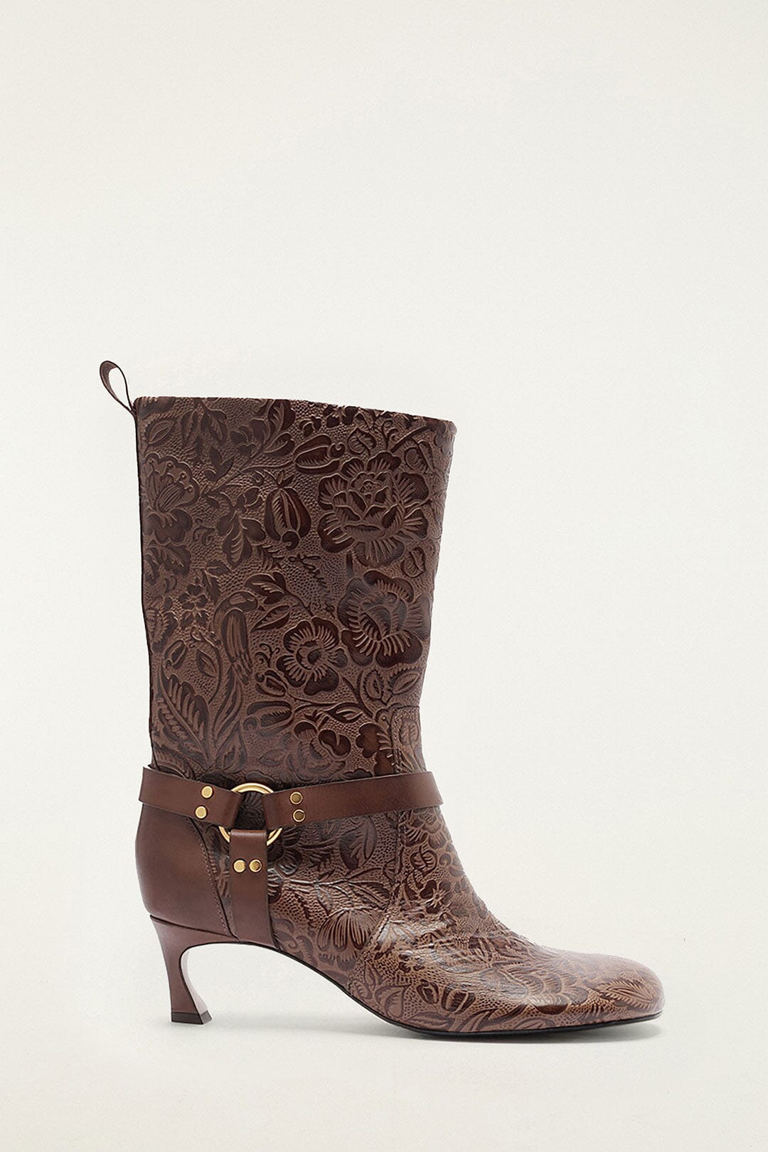 Brwon Harness Embossed Boot | FARM Rio