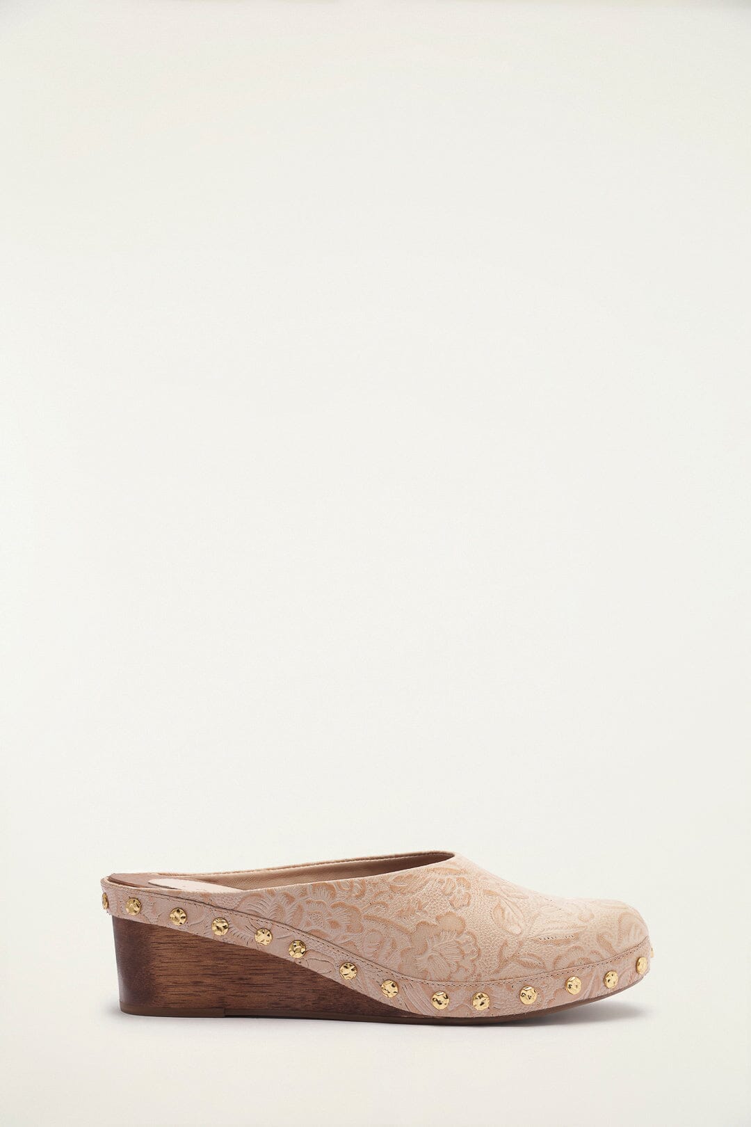 Cream Embossed Wedge Clog | FARM Rio